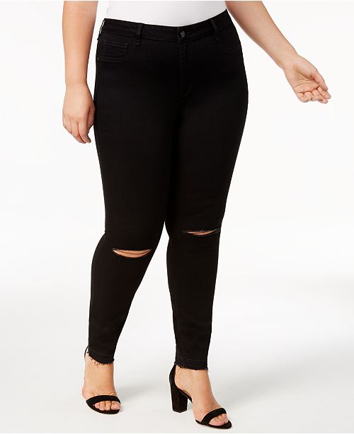 WILLIAM RAST Trendy Plus Size High-Rise Ripped Skinny Jeans - Jeans ...