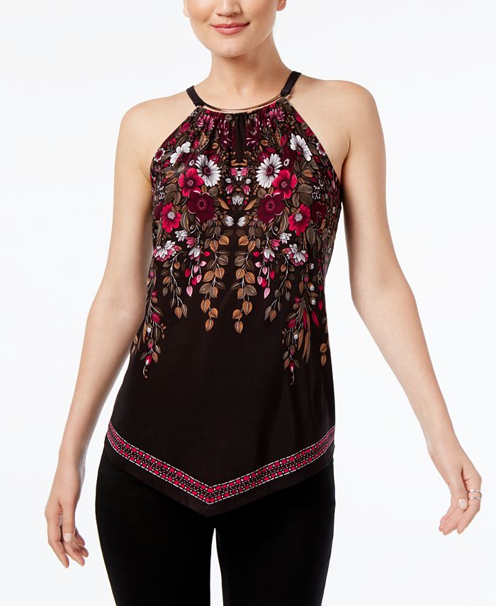 INC International Concepts I.N.C. Petite Printed Halter Top, Created ...