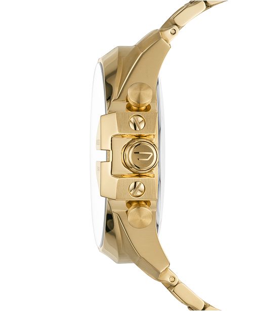 Diesel Men's Mega Chief Gold-Tone Stainless Steel Bracelet Hybrid Smart ...