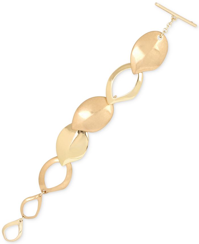 Kenneth Cole New York Gold-Tone Leaf Flex Bracelet - Macy's