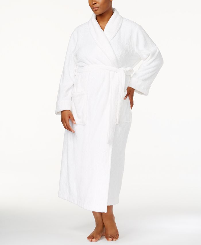 Charter Club Plus Size Long Cable-Knit Robe, Created for Macy's - Macy's