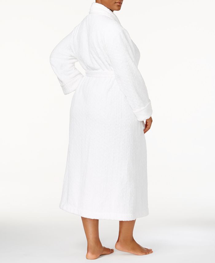 Charter Club Plus Size Long Cable-Knit Robe, Created for Macy's - Macy's
