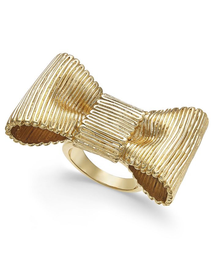 kate spade new york Gold-Tone Bow Statement Ring - Macy's