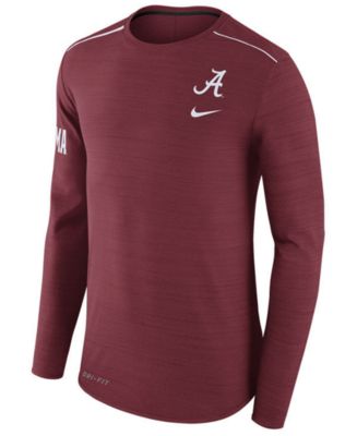 Nike Men's Alabama Crimson Tide Dri-Fit Breathe Long Sleeve T-Shirt ...