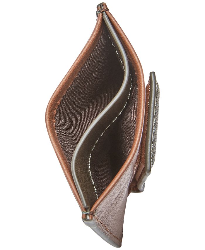Fossil Men's Ethan Leather RFID Money Clip Card Case - Macy's