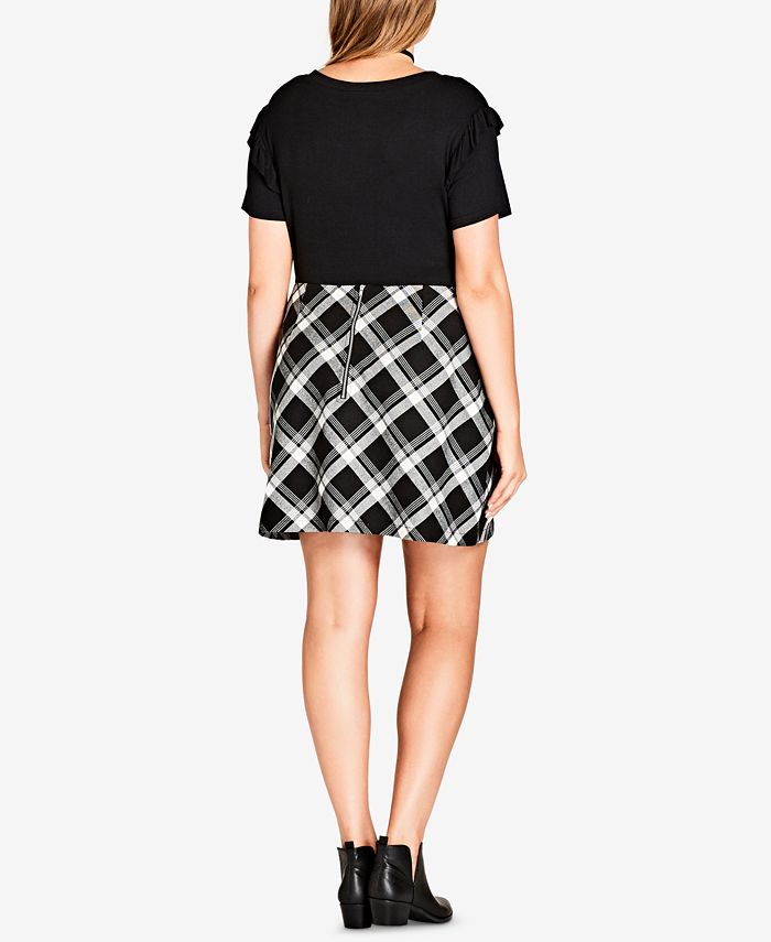 City Chic Trendy Plus Size Check Mate Skirt And Reviews Skirts Plus