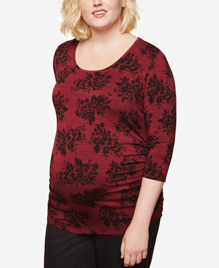 Motherhood Maternity Plus Size Ruched Top - Macy's
