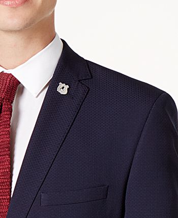 Nick Graham Men's Slim-Fit Navy Textured Jacket - Macy's