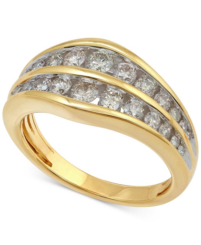 Macy's Diamond Channel Set Anniversary Band (1 ct. t.w.) in 14k Gold ...