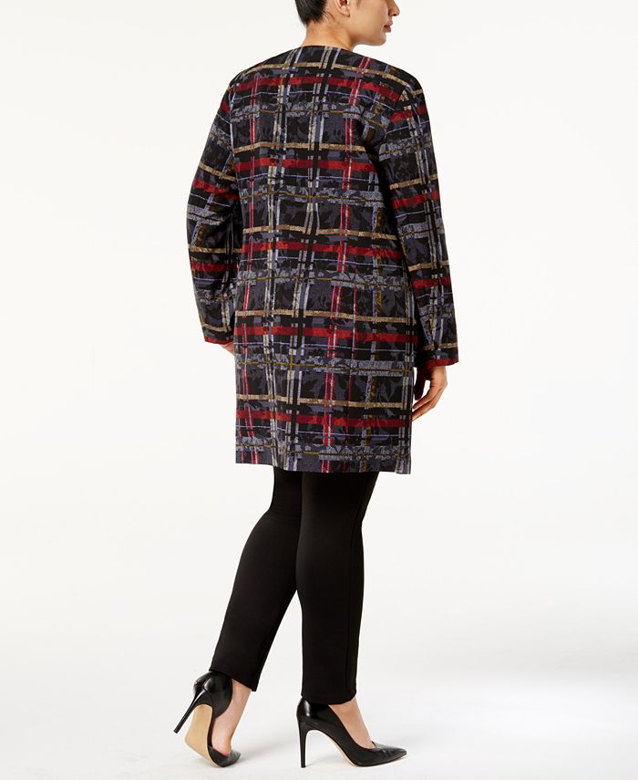 Nine West Plus Size Four-Button Topper Jacket - Macy's