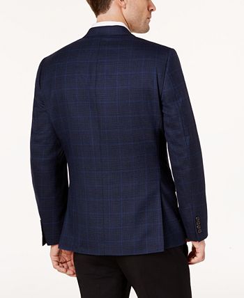 Lauren Ralph Lauren Men's Slim-Fit Navy Houndstooth Windowpane Ultraflex Wool Sport Coat - Macy's