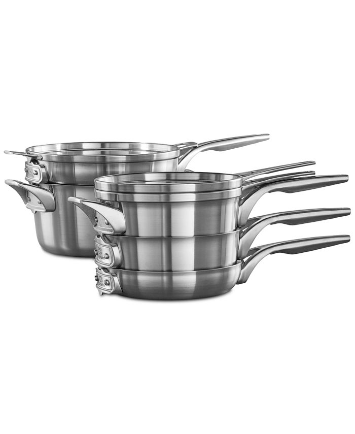 Calphalon Premier Space-Saving 8-Pc. Stainless Steel Cookware Set - Macy's