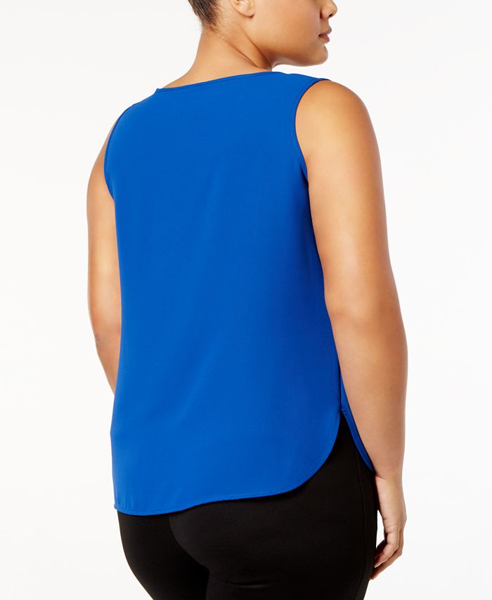 Anne Klein Plus Size Pleated Shell - Macy's