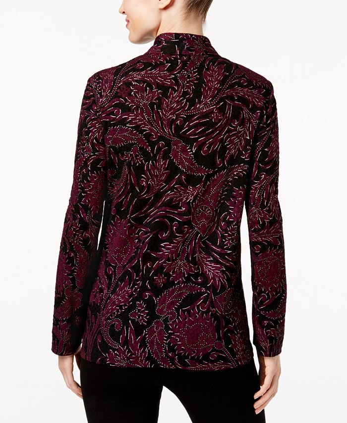 JM Collection Petite Printed Layered-Look Sweater, Created for Macy's ...