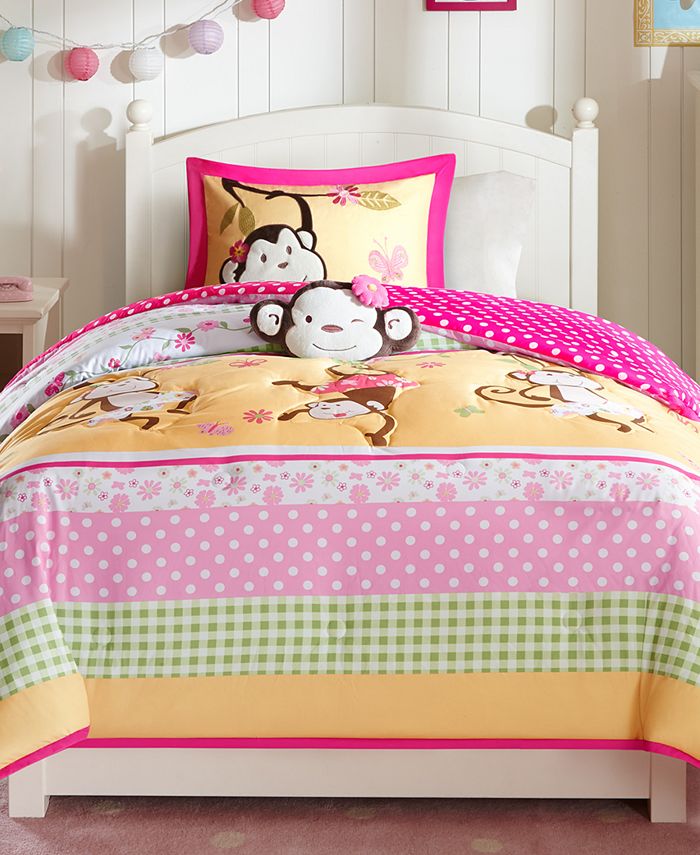 Mi Zone Monkey Business 3-Pc. Reversible Twin Comforter Set - Macy's