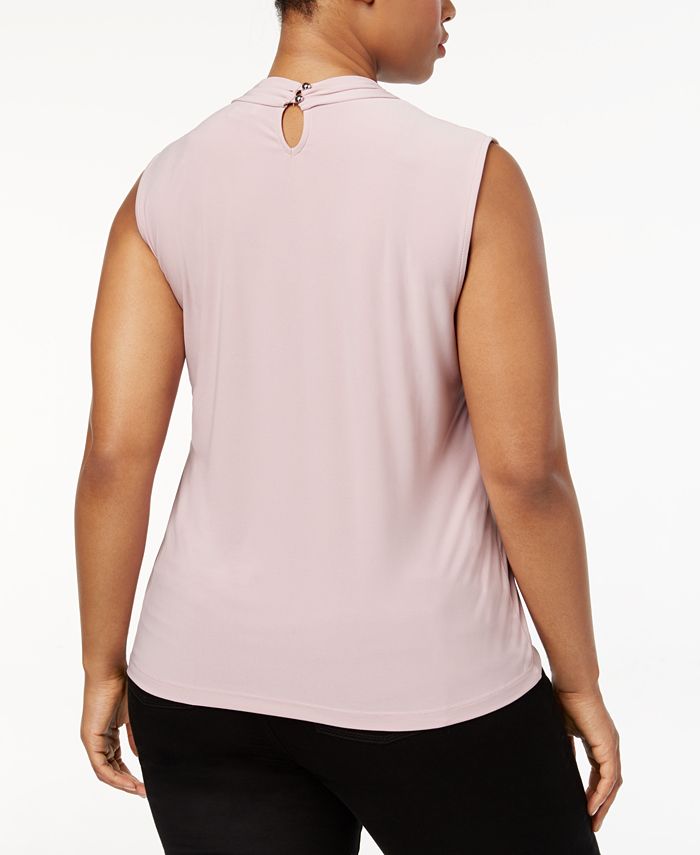 Tahari ASL Plus Size Twisted Keyhole Top - Macy's
