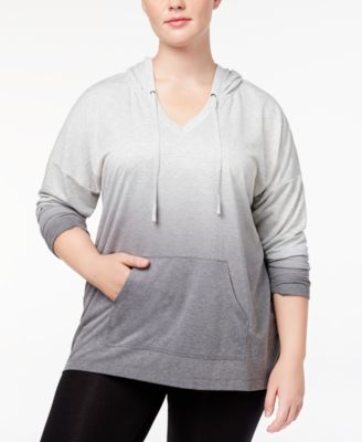 Ideology Plus Size Dip-Dyed Hoodie, Created for Macy's - Macy's