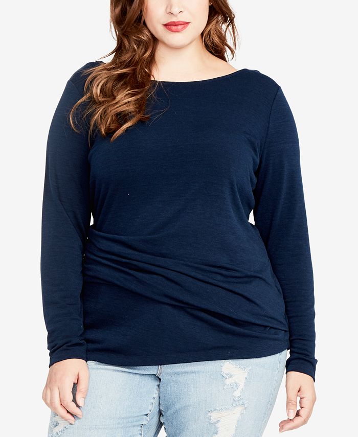 RACHEL Rachel Roy RACHEL Rachel Roy Trendy Plus Size Ruched Top - Macy's