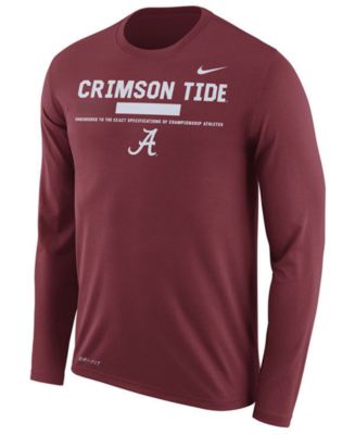 Nike Men's Alabama Crimson Tide Legend Sideline Long Sleeve T-Shirt ...
