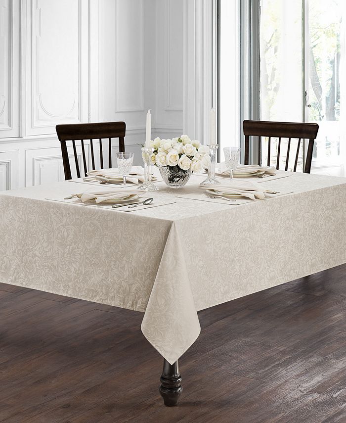 Waterford Peony Taupe 70" x 144" Tablecloth - Macy's