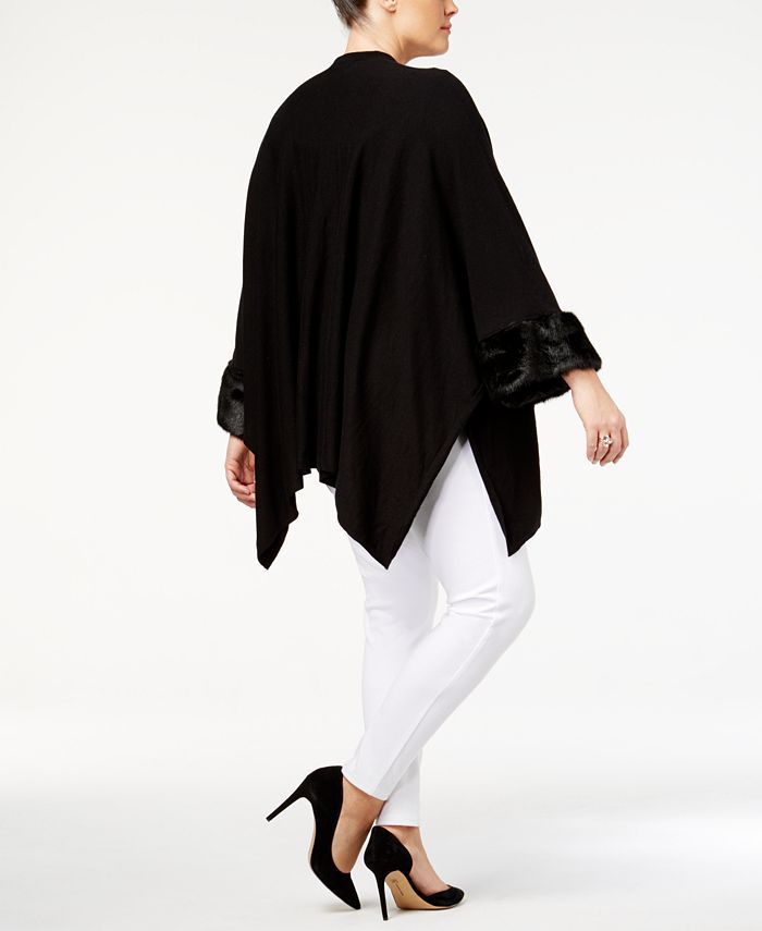 Belldini Plus Size Faux-Fur-Trim Cardigan & Reviews - Sweaters - Plus ...
