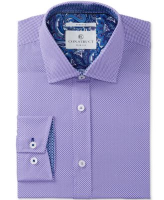 Con.Struct Men's Slim-Fit Stretch Lilac Double Dot Dress Shirt, Created ...