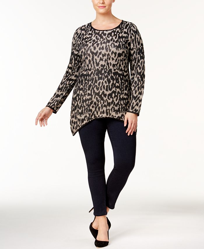 INC International Concepts I.N.C. Plus Size Leopard-Print Tunic ...