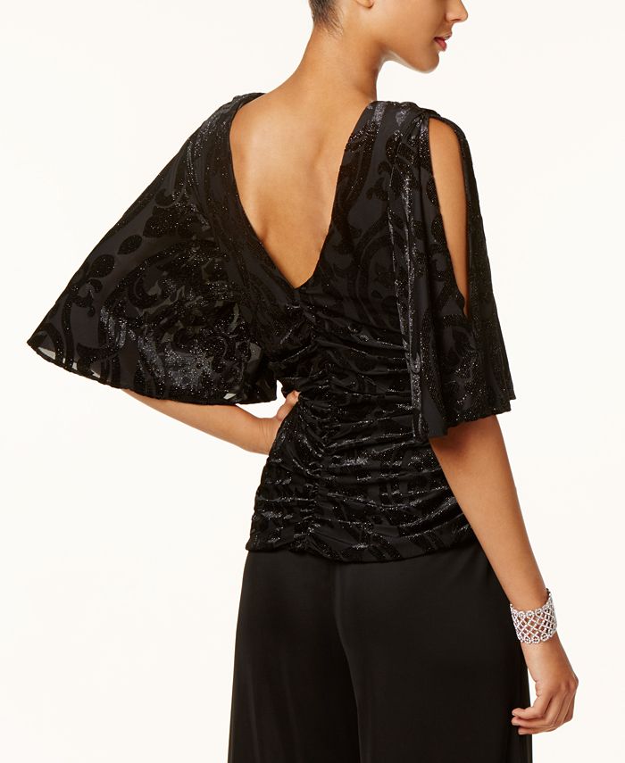 R & M Richards Draped Split-Sleeve Top - Macy's
