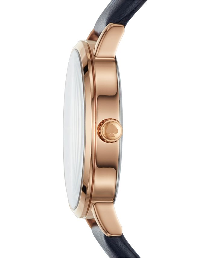 kate spade new york Women's Metro Blue Floral Leather Strap Watch 34mm ...