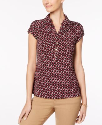 Charter Club Print Polo Top, Created for Macy's - Macy's