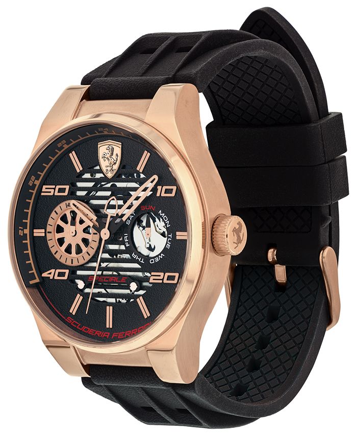 Ferrari LIMITED EDITION Men's Speciale Multi Black Silicone Strap Watch ...
