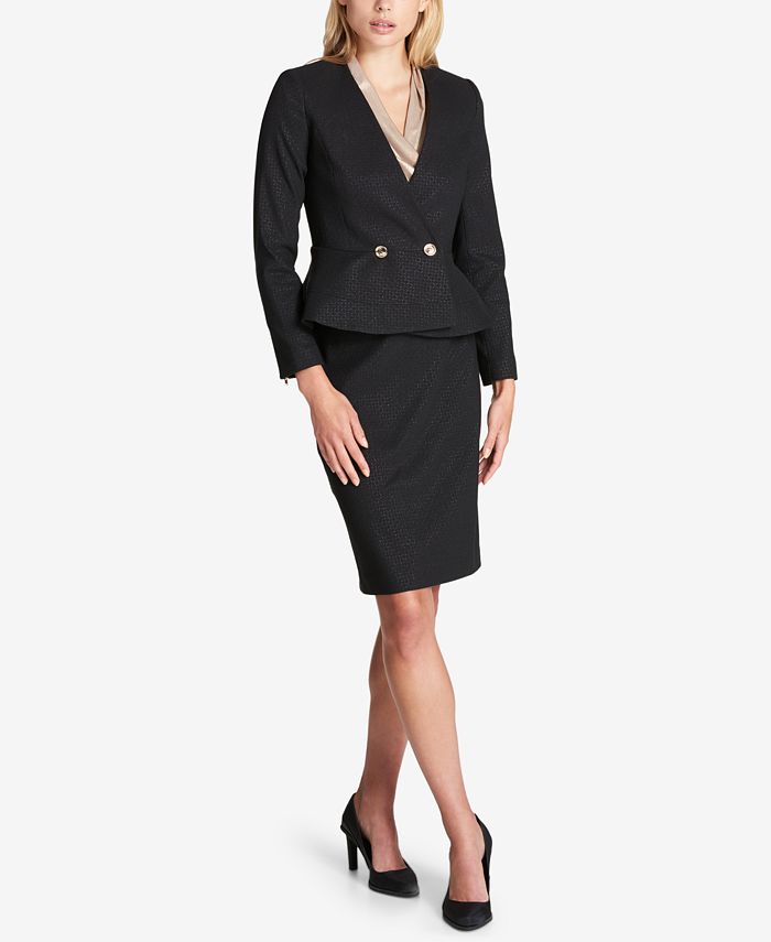 DKNY Two-Button Peplum Jacket - Macy's