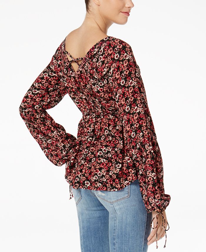 American Rag Juniors' Floral-Print Peasant Top, Created for Macy's - Macy's