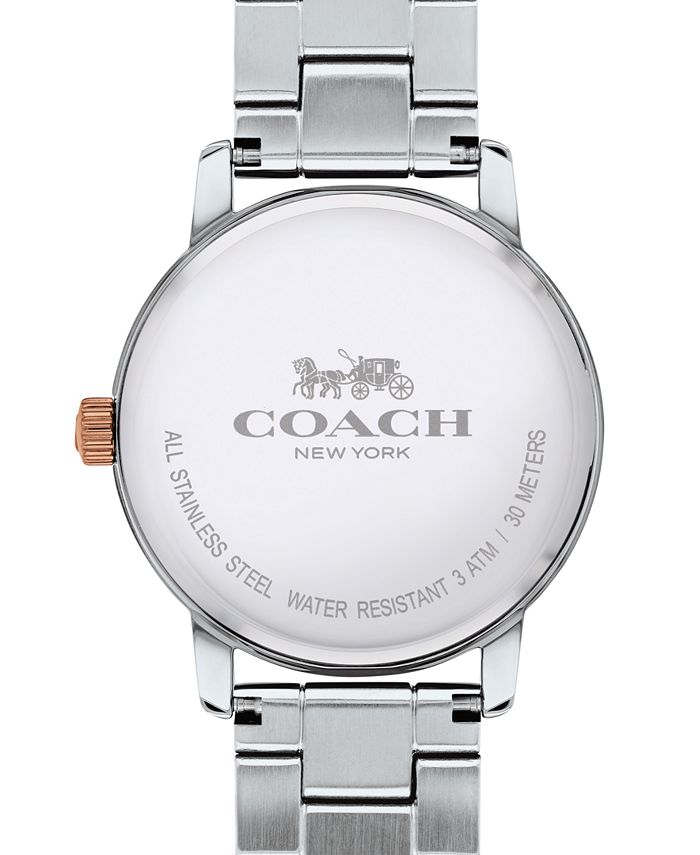 COACH Women's Grand Two-Tone Stainless Steel Bracelet Watch 36mm - Macy's