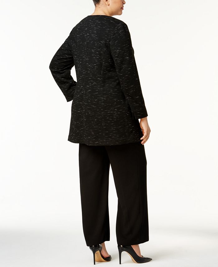Nine West Plus Size Crinkled Jacquard Topper Jacket - Macy's