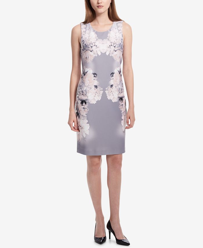 Calvin Klein Printed Sheath Dress - Macy's