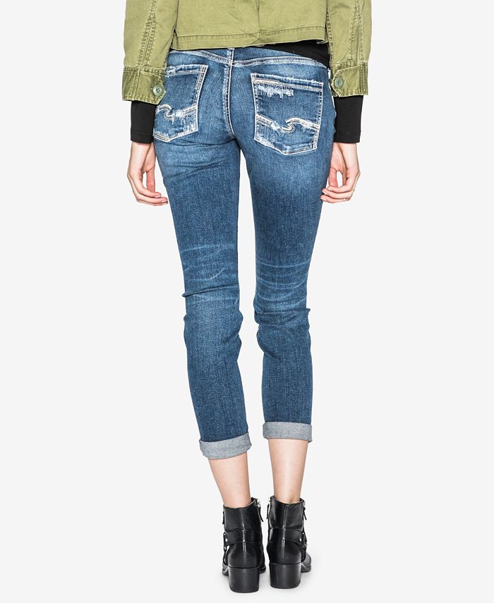 Silver Jeans Co. Sam Ripped Cuffed Skinny Jeans - Macy's