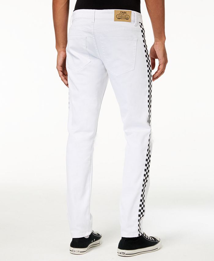 American Stitch Men's Straight-Fit Checker-Stripe Destroyed Jeans - Macy's