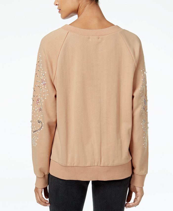 American Rag Juniors' Beaded Studded Sweatshirt, Created for Macy's ...