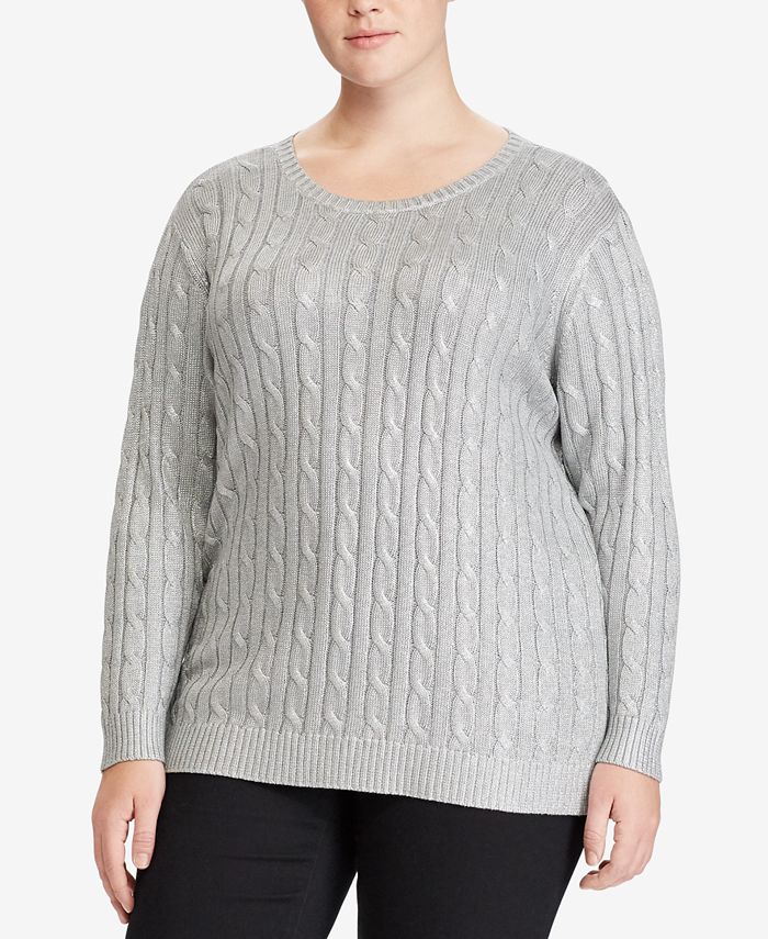 Lauren Ralph Lauren Plus Size Cable-Knit Sweater - Macy's