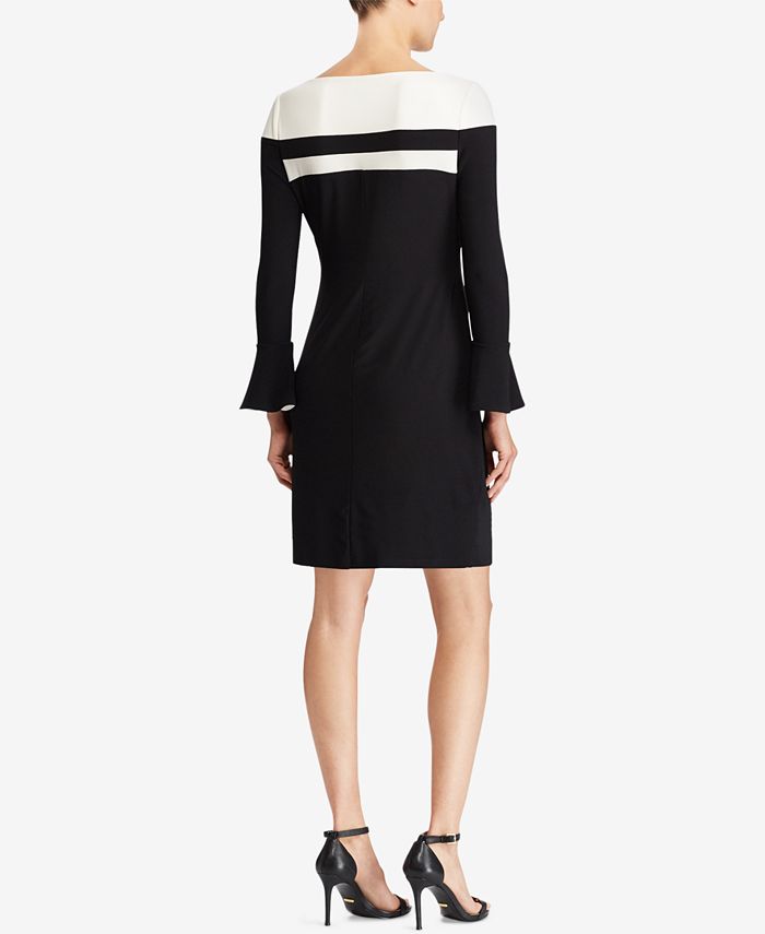 Lauren Ralph Lauren Petite Ponté-Knit Colorblocked Dress - Macy's