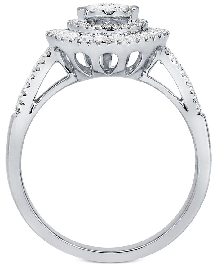Centennial Diamond Teardrop Cluster Ring (1 ct. t.w.) in 14k White Gold ...