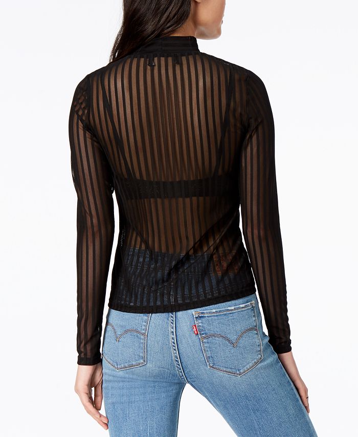 MINKPINK Striped Mesh Top - Macy's