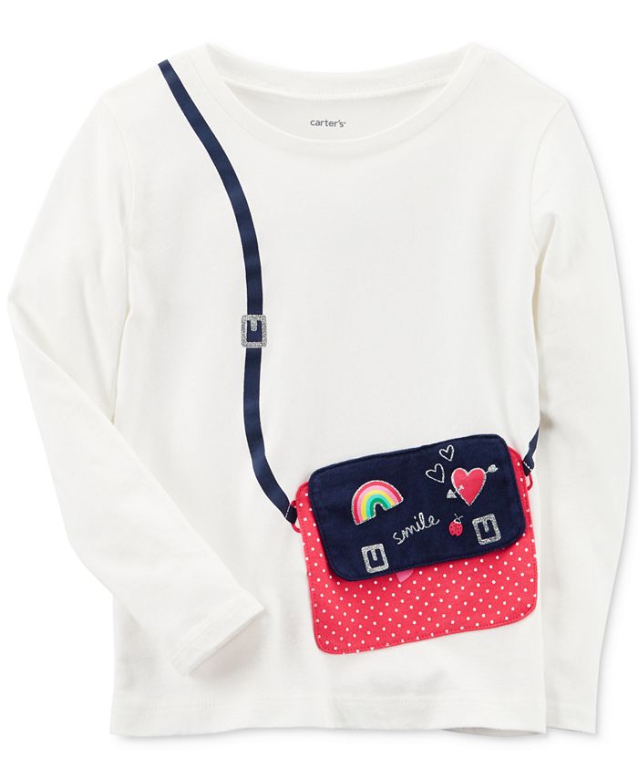 Carter's Long-Sleeve Purse Cotton T-Shirt, Toddler Girls - Macy's