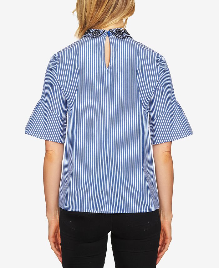 CeCe Ruffle-Sleeve Embroidered Blouse - Macy's