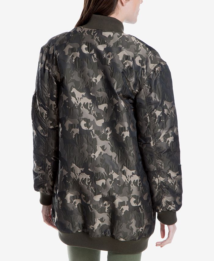 Max Studio London Horse-Print Camo Bomber Jacket, Created for Macy's ...
