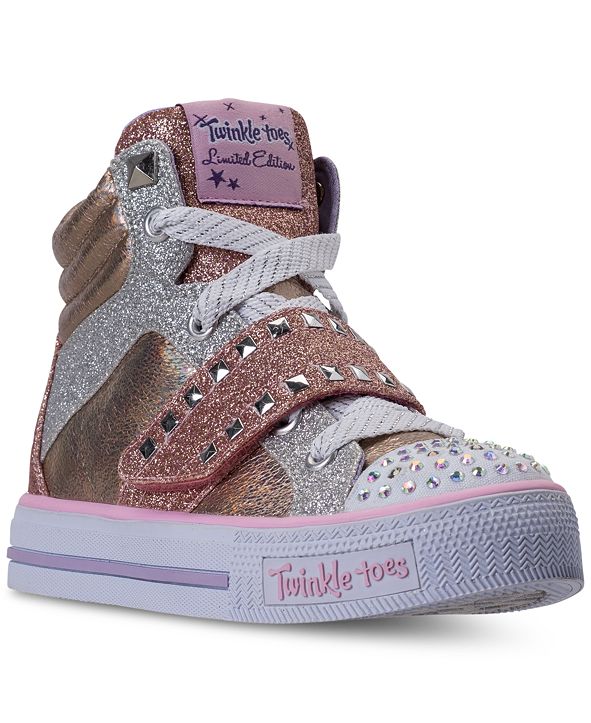 Skechers Little Girls' Twinkle Toes: Shuffles - Miss Metallic Light-Up ...