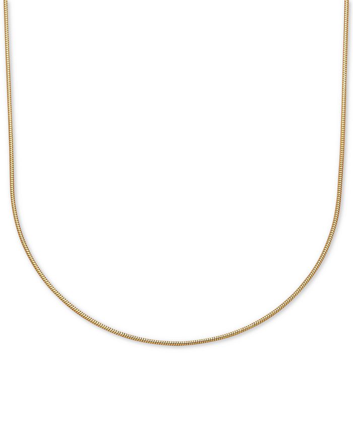 Italian Gold 18" Rounded Snake Chain Necklace (3/4mm) in 14k Gold - Macy's