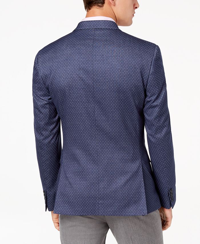 Nick Graham Men's Slim-Fit Stretch Blue Dot Sport Coat - Macy's