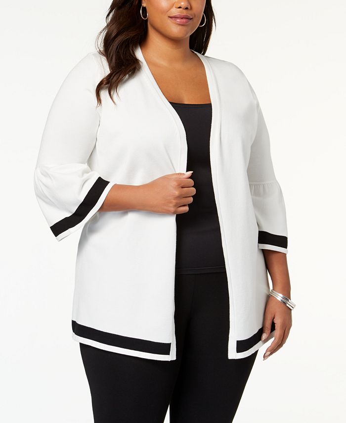 Calvin Klein Plus Size Open-Front Cardigan - Macy's